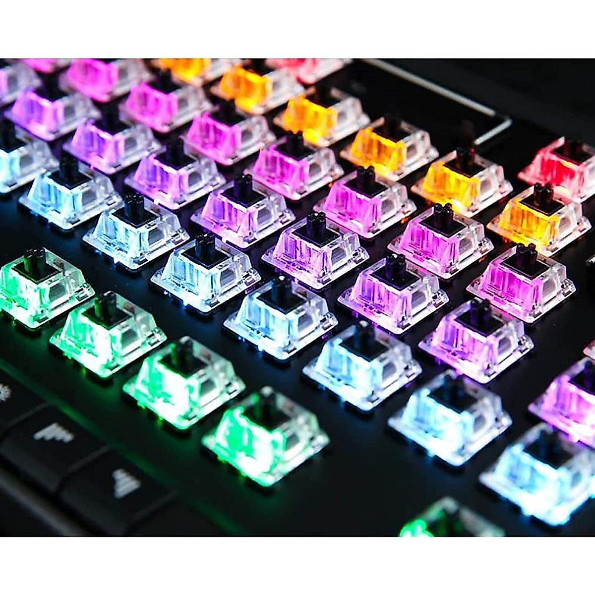 RGB Backlit Membrane Gaming Keyboard with Multimedia Keys, Linear Mechanical-Feel Switch, Dedicated Media Control,not Detachable Wrist Rest