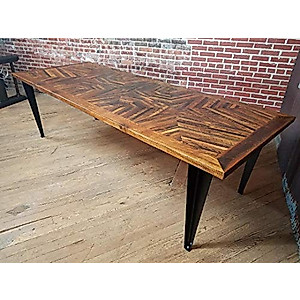 Custom Reclaimed Wood Inlayed Dining Table