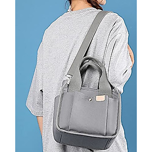 Women Canvas Tote Bag Classic Small Square Crossbody Bag Satchel Shoulder Bag Hobo Bag for Work School Travel