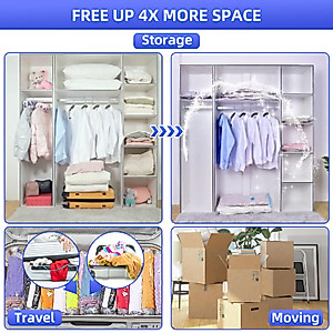 10 Pack Vacuum Storage Bags, Space Saver Bags with Hand Pump, Vacuum Seal Bags for Clothing, organization and storage Comforters, Pillows, Towel, Blanket Storage, Bedding,moving supplies.