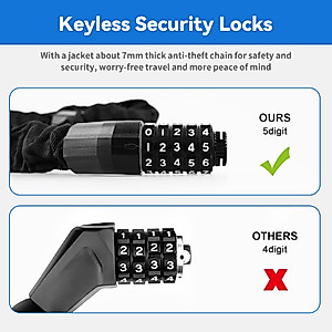 KNETE Bicycle Lock, Mini Portable Bicycle Lock, 5-Digit Combination Bicycle Lock, Combination Bicycle Lock, Lock bar, Skateboard Lock, Motorcycle Lock, Multifunctional Bicycle Anti-Theft Lock.