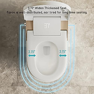 One Piece Elongated Smart Toilet Bidet with Auto Open & Close, Auto Flush, Foot Sensor Flush, LED Temperature Display, Heated Seat and Integrated Multi Function Remote Control