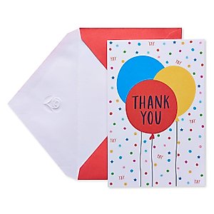 American Greetings Thank You Cards with Envelopes, Multi Color Balloons (48-Count)