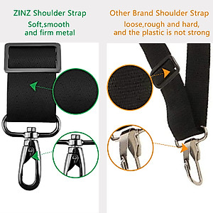 ZINZ Shoulder Strap 58" Universal Handbag Strap with Ultra-Thick Fixed Padded and Dual Balanced Adjustable Buckles Shoulder Crossbody Strap for Briefcase Messenger Bag Laptop Bag Luggage，Black