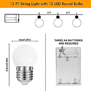 JoyBox Design String Lights Marquee Light Up Letters Numbers 3 4 Foot Tall 12FT with 12 Battery Operated LED Bulbs G40 for Indoor Outdoor Party Wedding Christmas Decorations