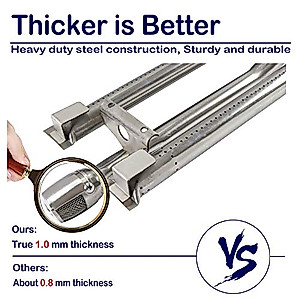 YOUFIRE Gas Grill Burner 19 1/8" x 6" Stainless Steel BBQ Replacement Parts for Brinkmann/Charmglow 810-8905-S and DCS Gas Grills, 3 Pack Burner Tube Grill Pipe Accessories