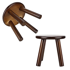 9 Inch Kids Solid Hard Wood Cute Chair,Pine Step Stool Kids Stool, Crafted Hand Painted Wood with Assembled Four Legged Stool, for Kids(Round Walnut), Pine Step Stool Kids Stool, 9 Inch Kids Sol
