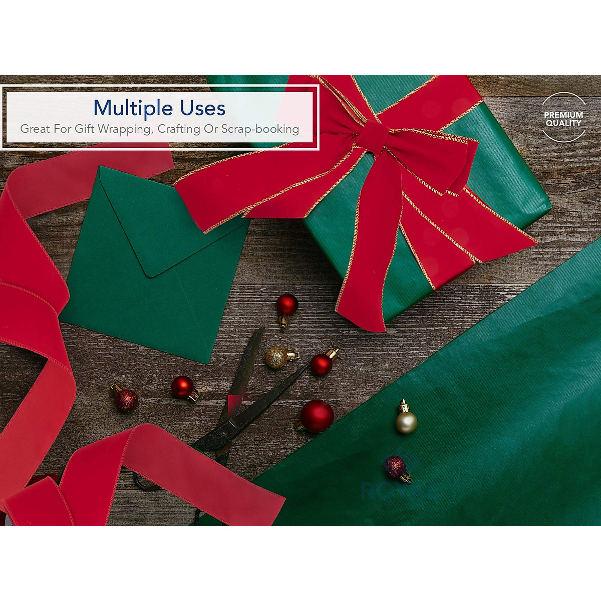 Royal Imports Wired Traditional Red Christmas Waterproof Ribbon, Floral & Craft Decor - 2.5" (#40) - 50 Yd (150') - Red w Red Edge