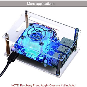 2/4pcs Raspberry Pi 4 Fan Raspberry Pi Cooling Fan Brushless CPU Quiet LED Cooling Compatible with Raspberry Pi 4/Pi 3/3B+/4B/Pi Zero w (2)