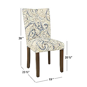 HomePop Parsons Classic Dining Room Tables and Chairs, Pack of 2, Blue Velvet