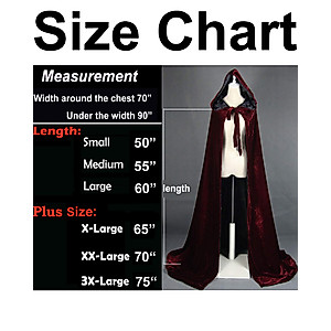 LuckyMjmy Velvet Renaissance Medieval Cloak Cape Lined with Satin (Large, Black)