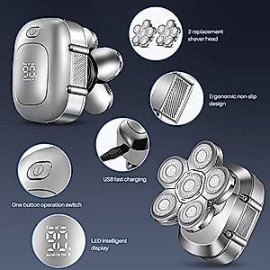 Roziaplus Head Shaver for Bald Men Electric Shavers Upgrade Rotary Shaver Best Close Shaver for Man Rechargeable Bald Mens Razor Multifunctional Electric Razors Wet & Dry Shaved Bald Shaver