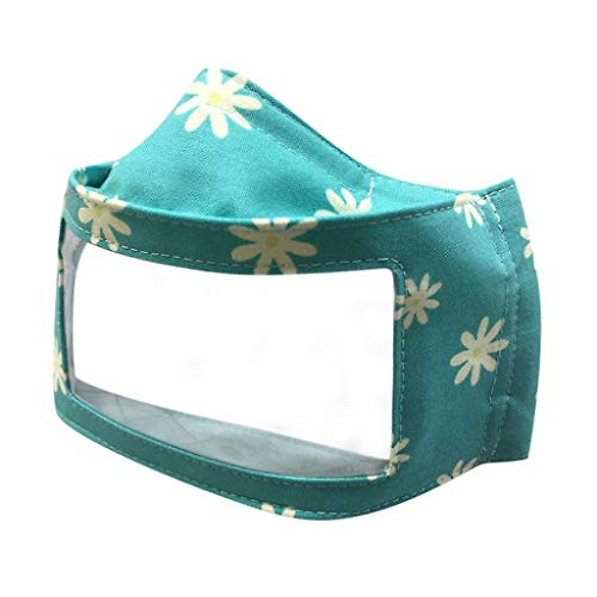 Floral Pattern Face Coverings with Clear Window Visible Expression for The Deaf And Hard Of Hearing, for Adult(B-1PC)