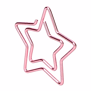 100Pcs Multifunctional Document Clip Cute Pink Star Shape Corner Clips Bookmark Metallic Paper Clips Page Markers Clips Bookmark Fixing Tool for Office
