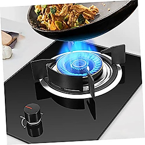 OSALADI 2 Pcs Gas Stove Bracket Shelf Holders Stand Stove Rack Gas Burner Shelving Brackets Wok Support Rack Kitchen Stove Accessory Stove Pot Rack Milk Pan Stand Gas Stoves Black