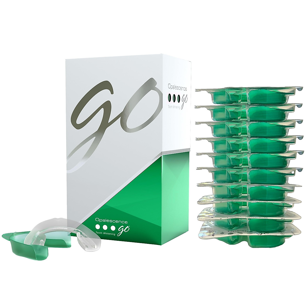 Opalescence Go 15- Prefilled Teeth Whitening Trays - 15% Hydrogen Peroxide - (10 Treatments) Made by Ultradent Products. Teeth Whitening Kit -Mint - 5194-1