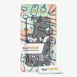 kwmobile TPU Silicone Case Compatible with Samsung Galaxy S22 - Case Soft Cover - Don't Touch My Phone White/Black