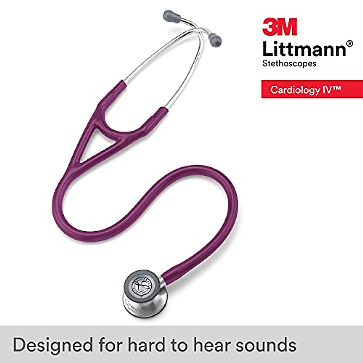 3M Littmann Cardiology IV Diagnostic Stethoscope, 6156, More Than 2X as Loud*, Weighs Less**, Stainless Steel Chestpiece, 27" Plum Tube