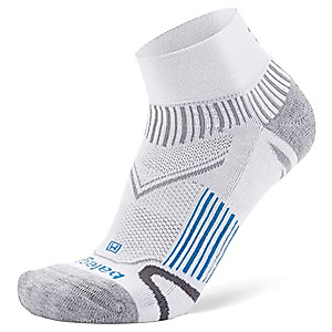 Balega Enduro Arch Support Performance Quarter Athletic Running Socks for Men and Women (1 Pair), White, Large