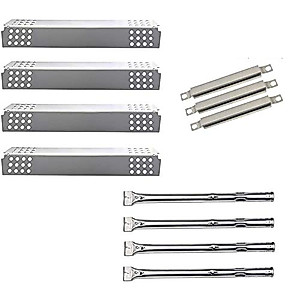 Adviace Grill Replacement Parts for Charbroil 463449914, 463241113 Gas Grills, Pipe Burner Tube, Heat Plate Tent Shield, Crossover Tube for CharBroil Commercial 4-Burner Gas Grills