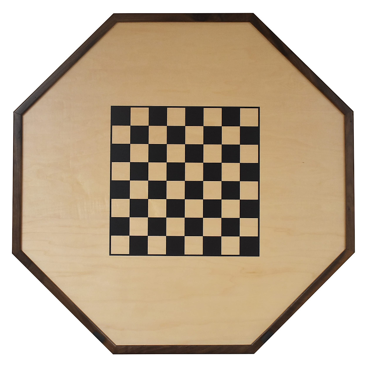 The Deluxe (Walnut Rail) - Traditional Octagon Crokinole Board Game Set