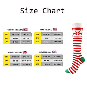 Hotfiary Christmas Compression Socks 20-30 mmHg for Women & Men, 3 Pack Novelty Christmas Stocking for Athletic Running Cycling