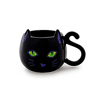 Disney Hocus Pocus Binx Black Cat Sculpted Ceramic Mug | Holds 20 Ounces