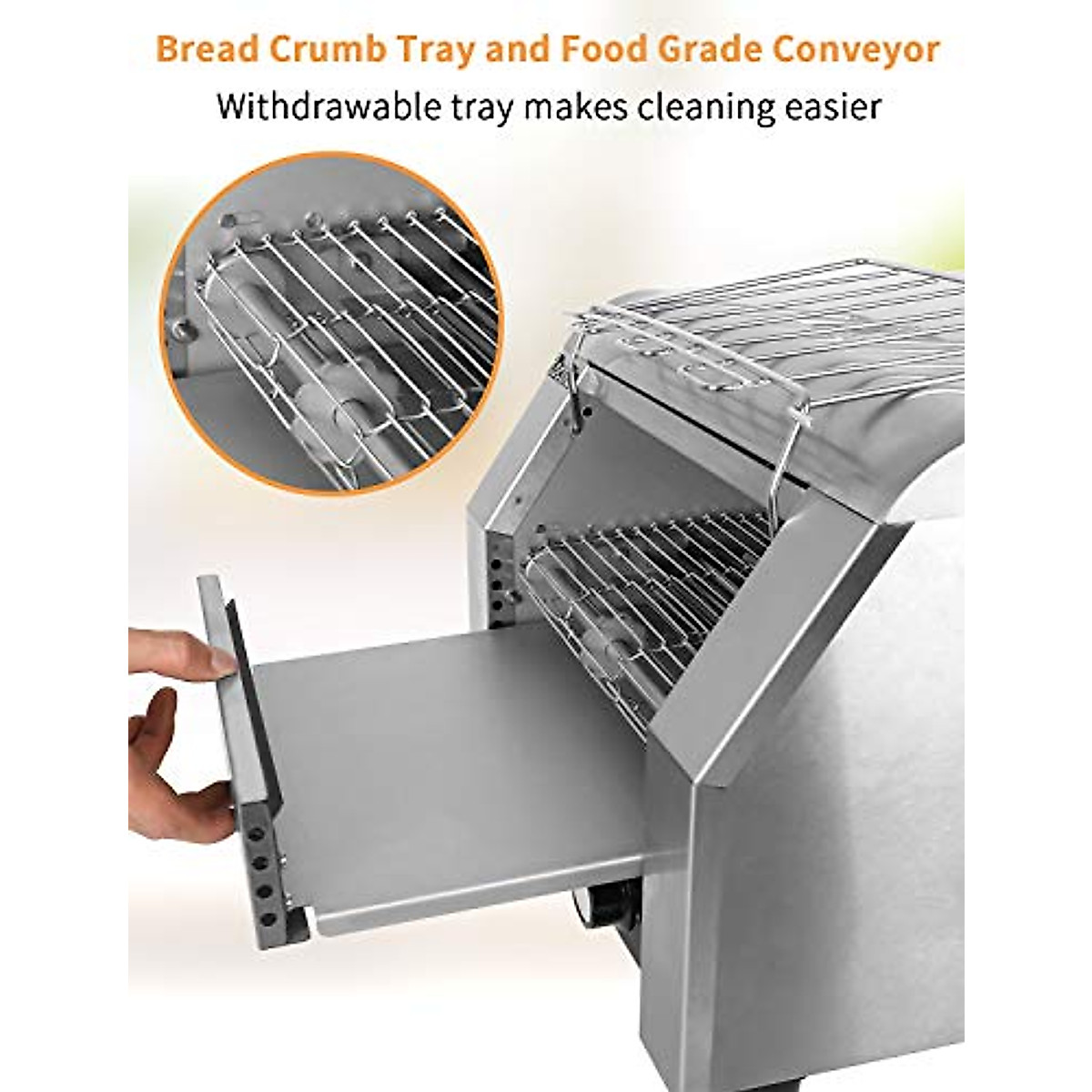 Commercial Conveyor Toaster 300PCS Per Hour Toasting Bread Bagels 110V Electric Countertop Belt Machine for Restaurant Home Bread Bagel Breakfast Food
