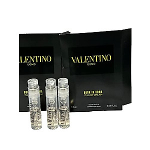 Valentino Uomo Born In Roma Yellow Dream Men Sample Spray Vial Eau De Toilette EDT Perfume (Set of 3)