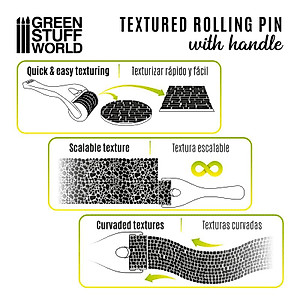 Green Stuff World - Rolling pin with Handle - Dutch Bricks 10490