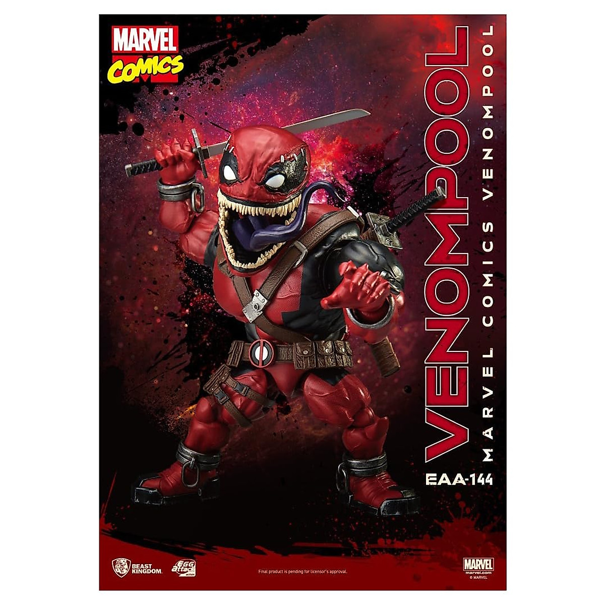 Beast Kingdom Marvel Comics: Venompool EAA-144 Egg Attack Action Figure, Multicolor