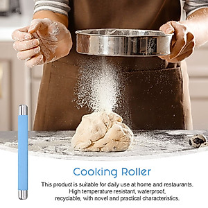 Remeel Rolling Pin Dough Roller for Baking with Thickened Non Stick Silicone Metal Handle Rolling Pin Stainless steel Fondant Roller Pin Cookie Pastry Kitchen Accessories 13.8 X 1.5 Inches
