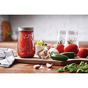 Ball Glass Flute Jars, 16 Ounces, 4 Pack