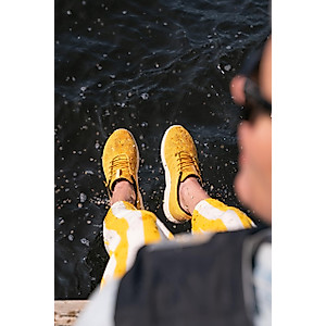 Icebug Eli RB9X Walking Shoe with Traction Sole, Mustard, 6.5