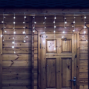gresonic LED Icicle Lights 32.8Ft 400 LEDs with 80 Drops Waterproof Outside Christmas Lights Fairy String Lights Bedroom Patio Yard Garden Wedding Party Holiday Wall(Cool White)