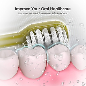 Replacement Heads for Hyslor, ROMENIC Toothbrush Heads Set for Electric Toothbrush T10X and H20S, with Protective Cover for Premium Gum Care, 3 Counts (Forest Greenish)