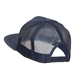 MG Flat Bill Snapback Trucker Cap - Denim Navy OSFM