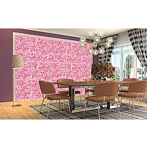 Flower Wall Panel Set, U'Artliens Artificial Wall Flower Backdrop 24x16 Inch 3D Silk Hydrangea Rose Floral Panel for Photo Background Home Party Wedding Backdrop Decoration (4pcs, Pink)
