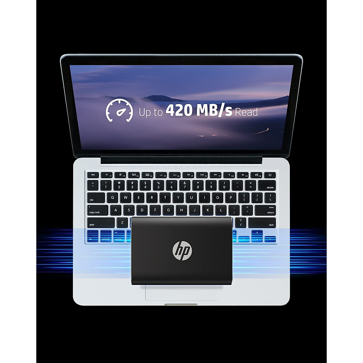 HP P500 Portable SSD 1TB - USB 3.2 Gen 1 Type C, USB- External Solid State Hard Drive - Up to 420MB/s, Black - 1F5P4AA#ABC