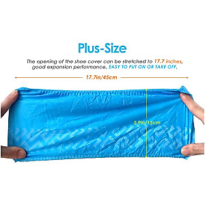 Non-wovens Shoe Covers Disposable Non-Slip, 100 pack(50 pairs) 17.7'' Shoe & Boot Covers for Indoors (Extra Large Size - Up to US Men's 12 & US Women's 14)