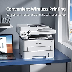 Pantum M7102DW Monochrome Wireless All-in-one ADF Multifunction Laser Printer, Auto Duplex, Copy＆Scan(W5G63B) with TL-410X