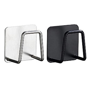 Tizuqe Set of 2 Stainless Steel Sponge Holder Wall Mounted Sponges Draining Rack Practical Kitchen Sink Organization Solution