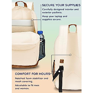 Ocean Pacific La Playa Soft Cotton Canvas Backpack for Travel, Sports, Beach, Work, Casual Daily Pack for Men Women Fits 15.6 Inch Laptop (Beach)