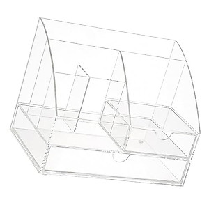 Garneck Stationery Organizer Acrylic Display Case Transparent Countertop Storage Rack Desk Drawer