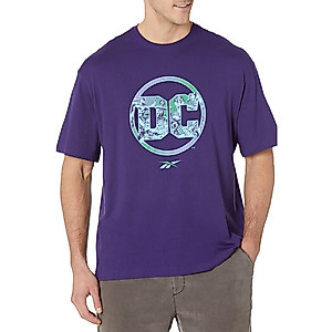 Reebok Men's Standard Graphic Tee, DC Comics Logo/Dark Orchid, XX-Large