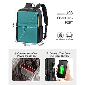 LOVEVOOK Laptop Backpack Women, Stylish Book Bag with USB Charging Port, Travel Notebook Backpack fits 15.6" Computer, for College Work Commute, Black