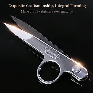 Newness Thread Snips, Sewing Snips with Protective Plastic Sleeve, Mini Small Snippers Shears Trimming Nipper Clipper for Variety of Material, Fishing Line, Fabric, DIY, Yarn Scissors, 4.72 Inch Long