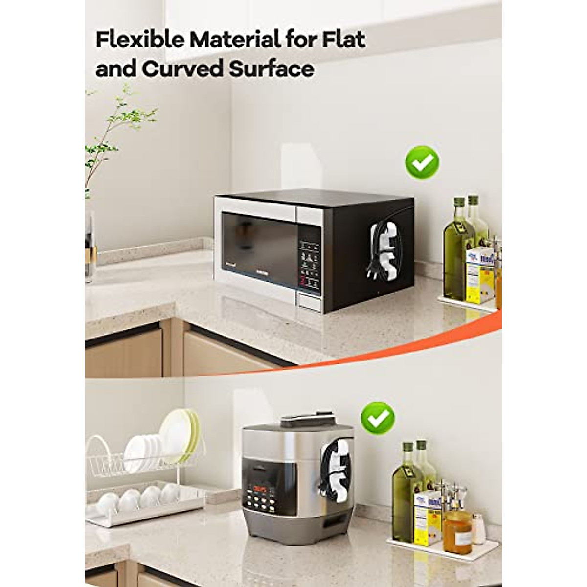 Cord Organizer for Small Kitchen Appliances: 10 Pack Upgraded Cord Wrapper Cord Holder with Reusable Cable Ties, Power Cord Keeper Stick on Mixer, Blender, Coffee Maker, Pressure Cooker and Air Fryer