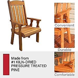 Amish Casual Heavy Duty 600 Lb High Back Mission Treated Patio Chair (Cedar Stain)