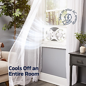 Nexair 9" Twin Window fan with Remote Control, 3 Speed Bedroom window fan reversible Airflow Exhaust And Intake Quiet Operation, Fan Window Easy to install Seals with Built-In panels extending 24"-37"